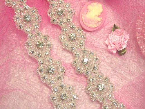 Rhinestone floral Beaded Trim