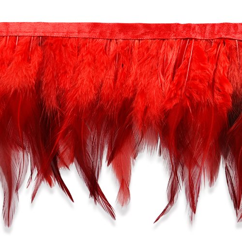 Red Jaylo Feather Fringe Trim