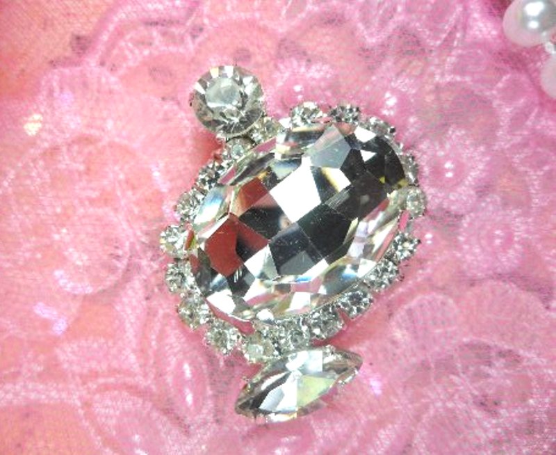 Crystal Clear Rhinestone Designer Metal Back Embellishment