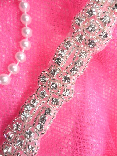 Genuine Rhinestone Floral Trim
